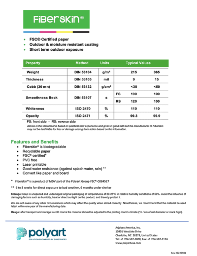 Datasheets - Polyart USA